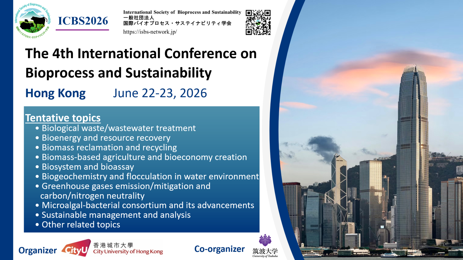 ICBS 2026 [June 22-23, 2026] – International Society of Bioprocesses and Sustainability